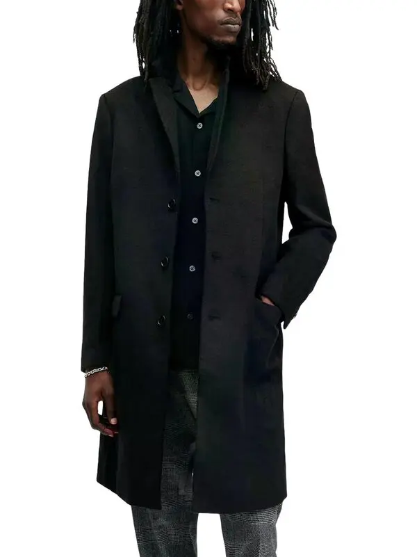 ALLSAINTS Hal Button-fastening Coat - Black