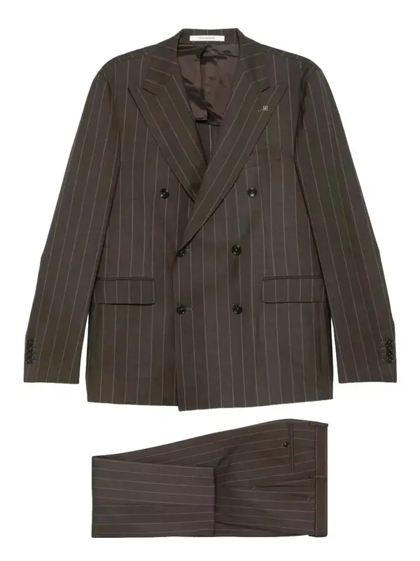 Tagliatore Pinstripe Double-breasted Blazer - Brown
