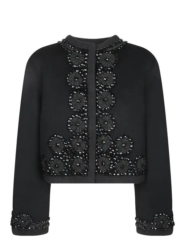 P.a.r.o.s.h Floral Embroidered Jacket - Black