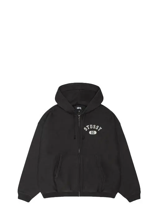 StÜssy Varsity Zip Hoodie - Washed Black