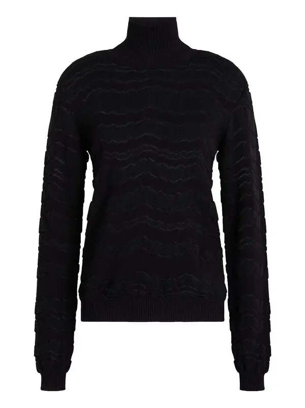 Missoni Crochet-knit Turtleneck Sweater - Black