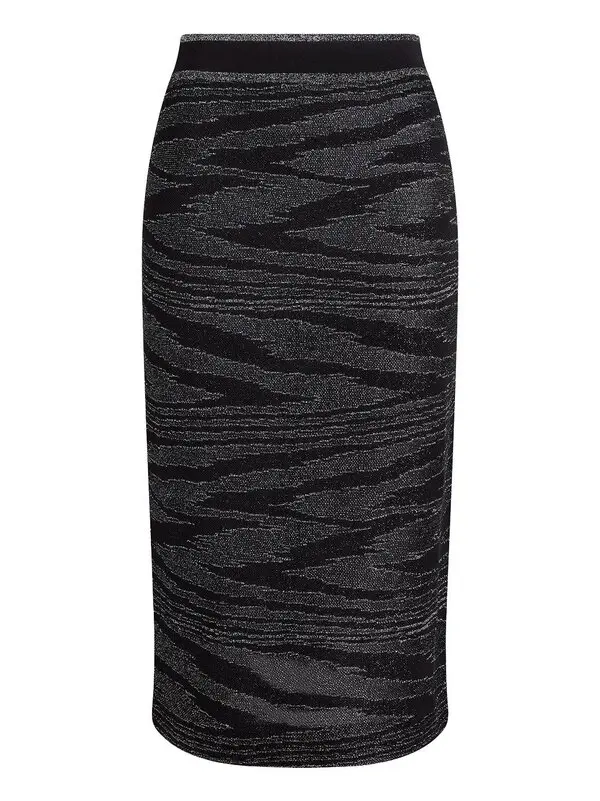 Missoni Metallic Jacquard-knit Midi Pencil Skirt - Black