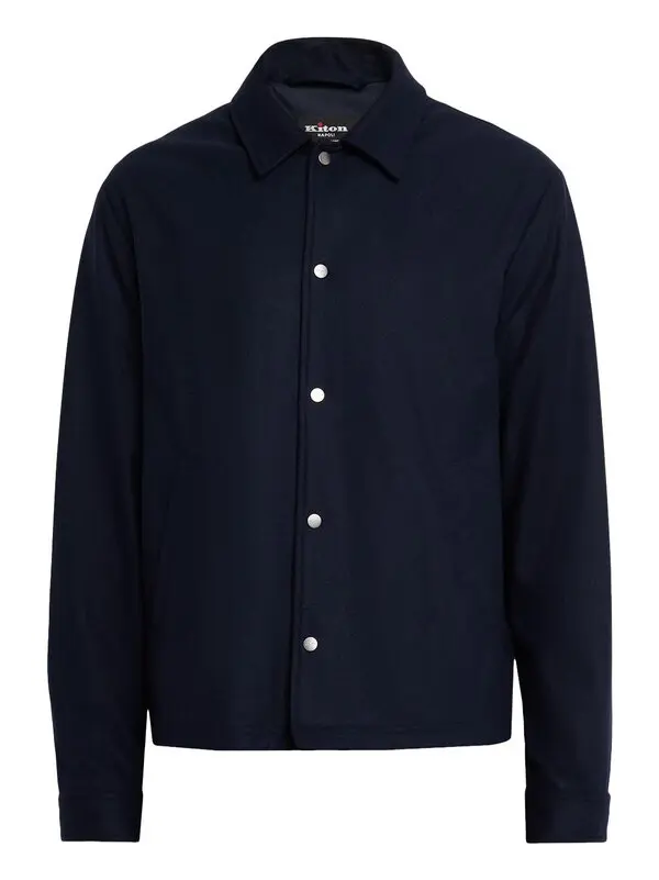 Kiton Cashmere And Polyester Snap-front Blouson - Blue