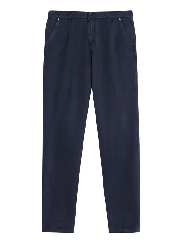 Kiton Straight Fit Flat-front Pants - Blue