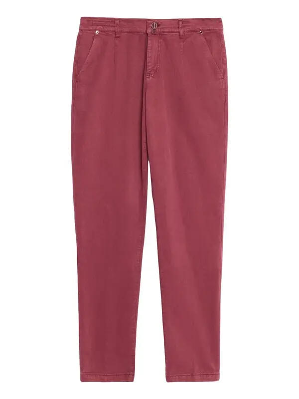 Kiton Straight Fit Flat-front Pants - Red