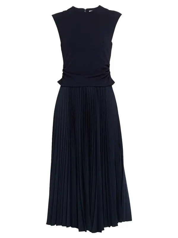 Tanya Taylor Carly Sleeveless Pleated Midi Dress - Maritime B