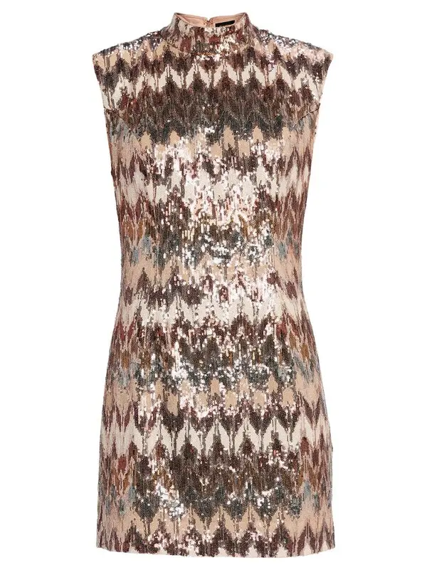 Ramy Brook Caden Sequined Mini Dress - Light Cham