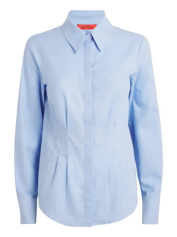 Max & Co. Cotton Pleated Shirt - Blue