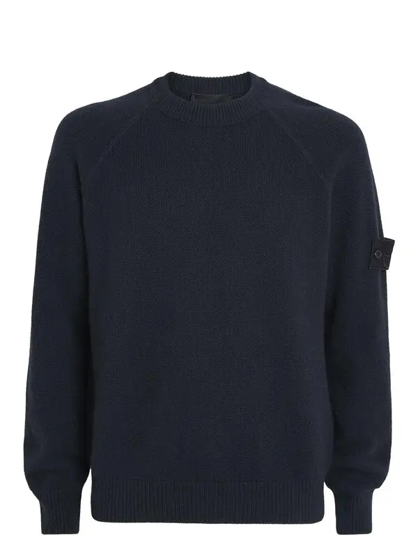 Stone Island Ghost Piece Cashmere Crew-neck Sweater - Navy