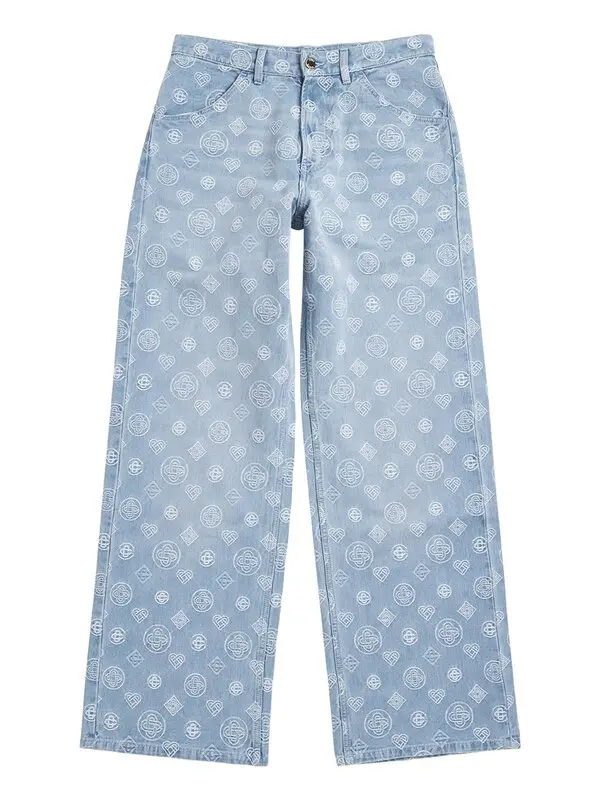 Casablanca Monogram Relaxed Jeans - Blue