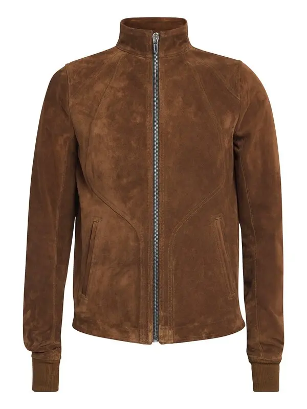 Rick Owens Suede Zip-up Jacket - Brown