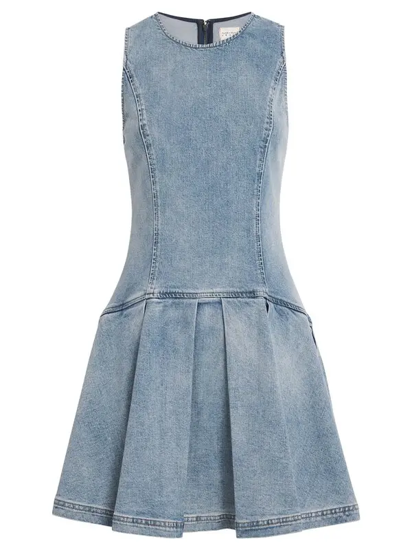 Alice + Olivia Denim Drop-waist Adley Mini Dress - Blue