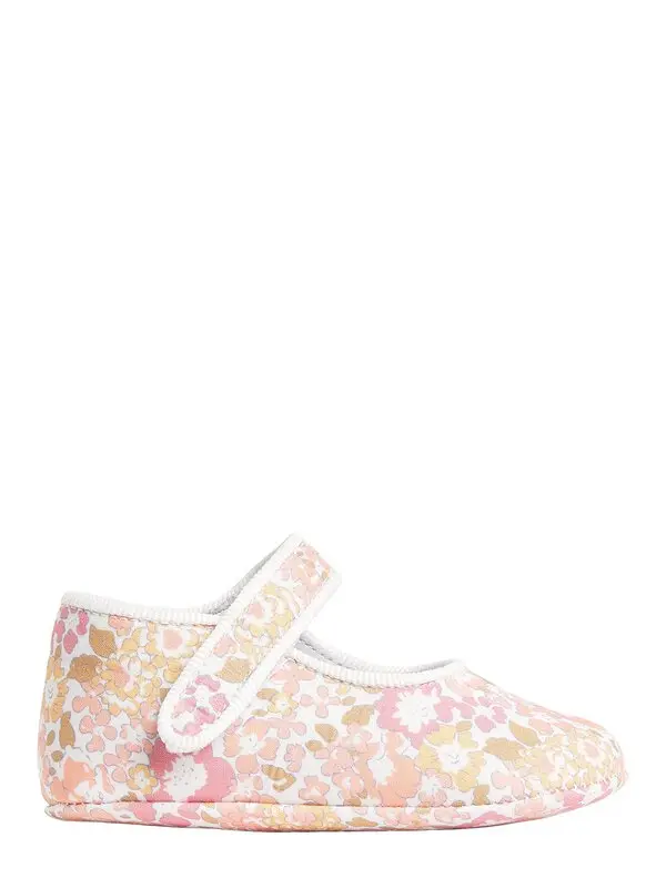 Pepa London Floral Print Mary Jane Pram Shoes - Pink