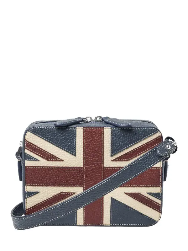 ASPINAL OF LONDON Leather Union Flag Camera Bag - Blue