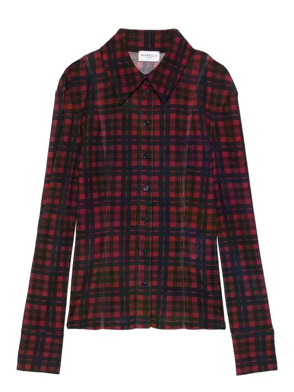 Marella Checked Button-down Shirt - Red