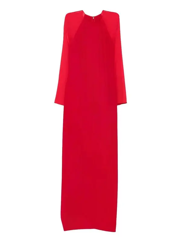 Alberta Ferretti Cardy Long-sleeve Maxi Dress - Red