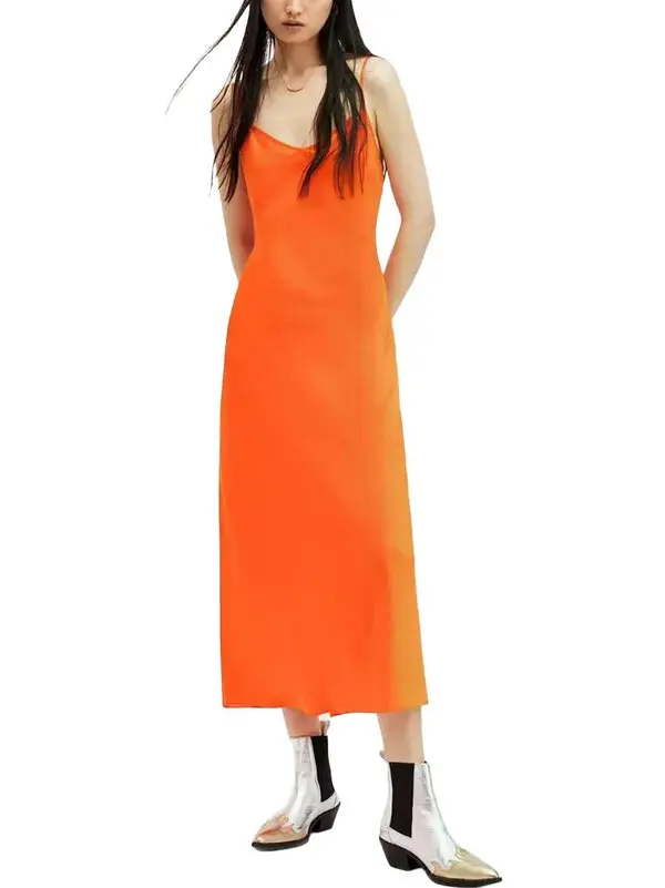 ALLSAINTS Bryony Slip Dress - Orange