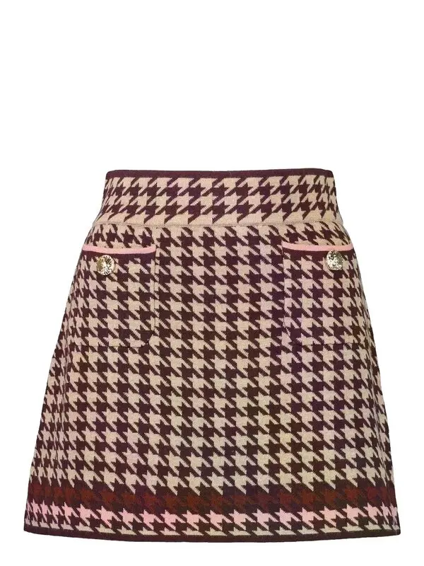 Cara Cara Lynne Houndstooth Pocket Skirt - Neutrals