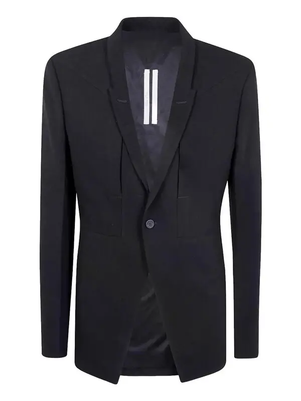 Rick Owens Single-button Wool Jacket - Black