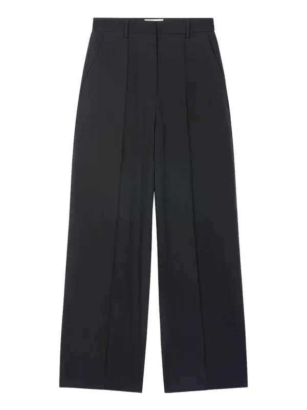 Eric Bompard Front-rib Palazzo Pants - Black