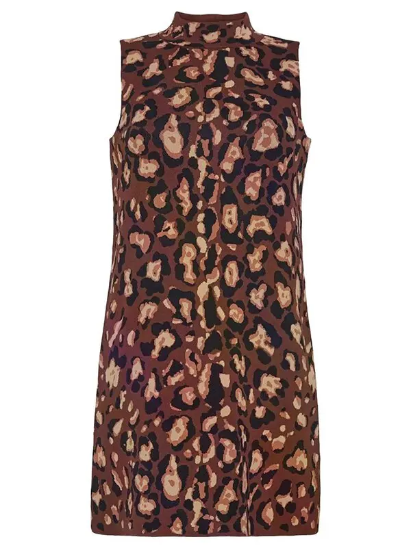 Cara Cara Myrtle Leopard-print Dress - Brown