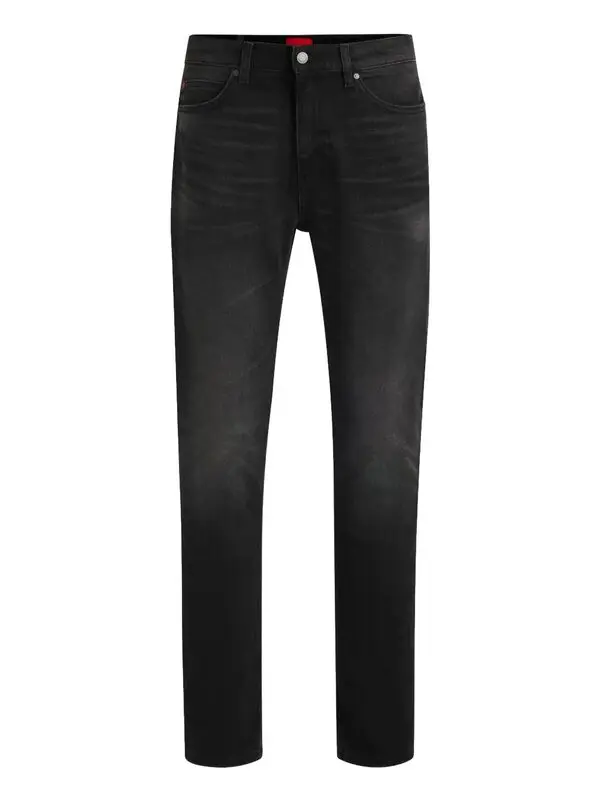 Hugo Boss Faded Wash Cotton Jeans - Black