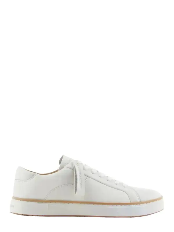 Emporio Armani Leather Lace-up Sneakers - White