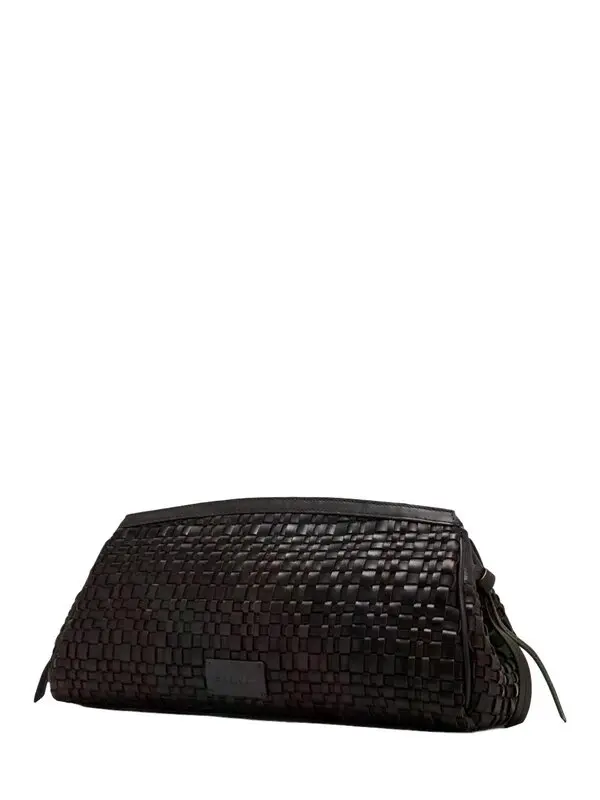 Staud Maude Woven Leather Clutch - Black