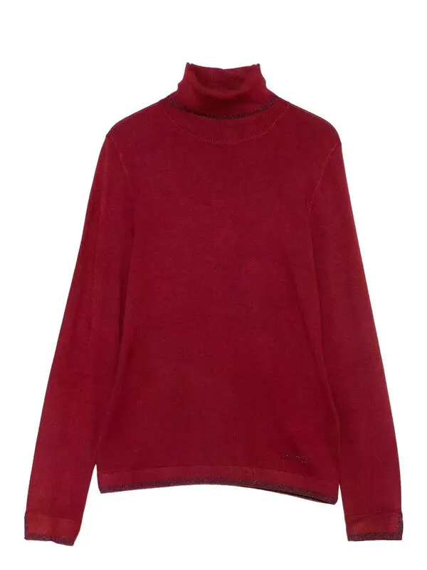 Liu Jo Roll-neck Jumper With Glitter Detail - Red