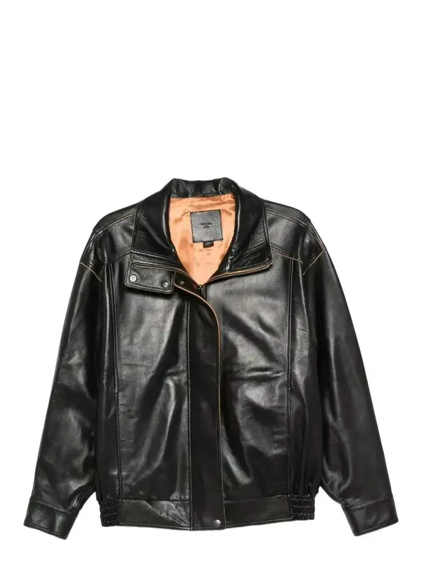 Calvin Klein Leather Zip-fastening Jacket - Black