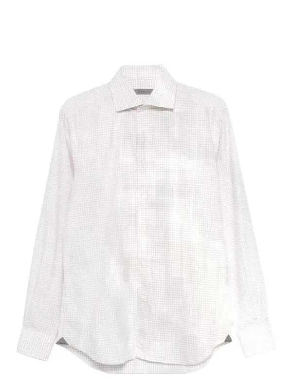 Corneliani Check-print Long-sleeved Shirt - White