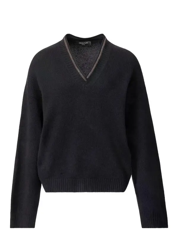 Fabiana Filippi Embellished V-neck Sweater - Blue