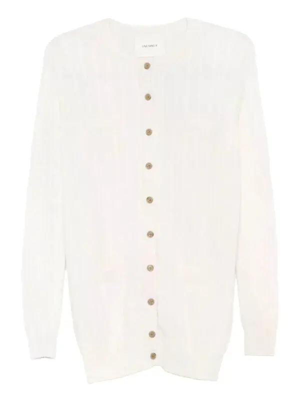 LISA YANG Cable-knit Button Cardigan - White