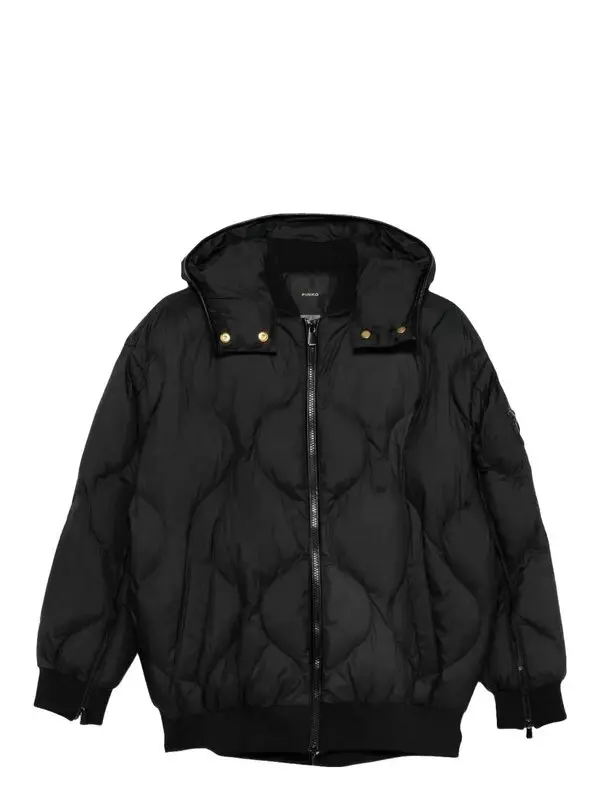 Pinko Quilted Hooded Jacket - Black