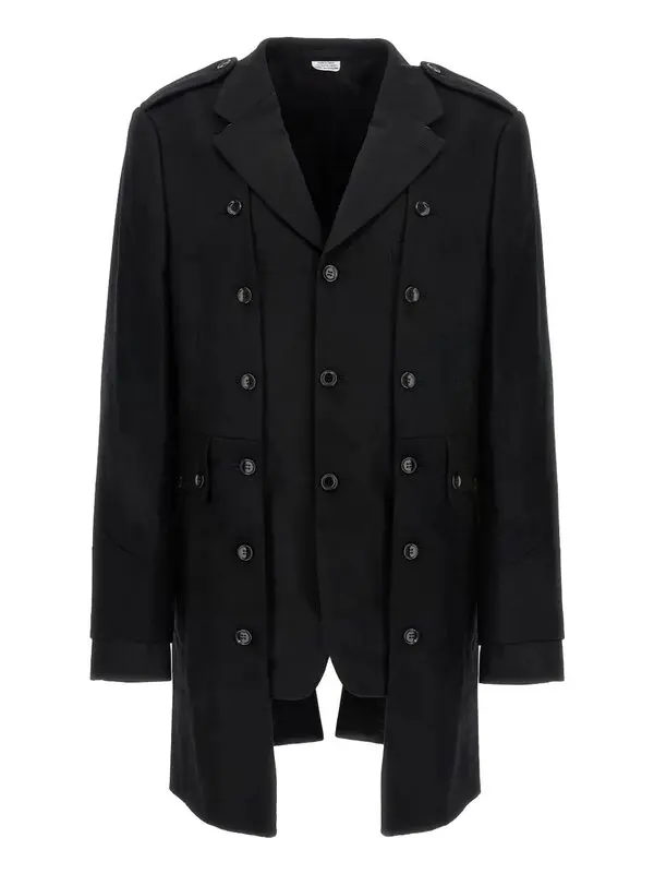 Comme Des Garçons Double-layer Blazer Coat - Black