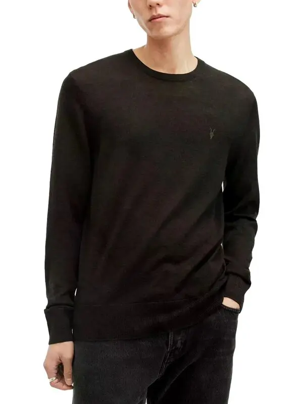 ALLSAINTS Embroidered Logo Crew-neck Sweater - Brown