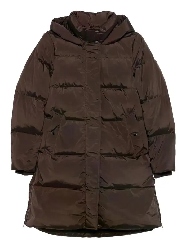 Woolrich Hooded Quilted Coat - Brown