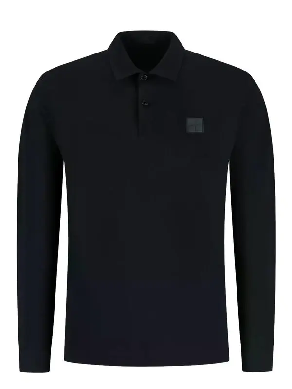 Stone Island Long-sleeve Logo Polo Shirt - Blue