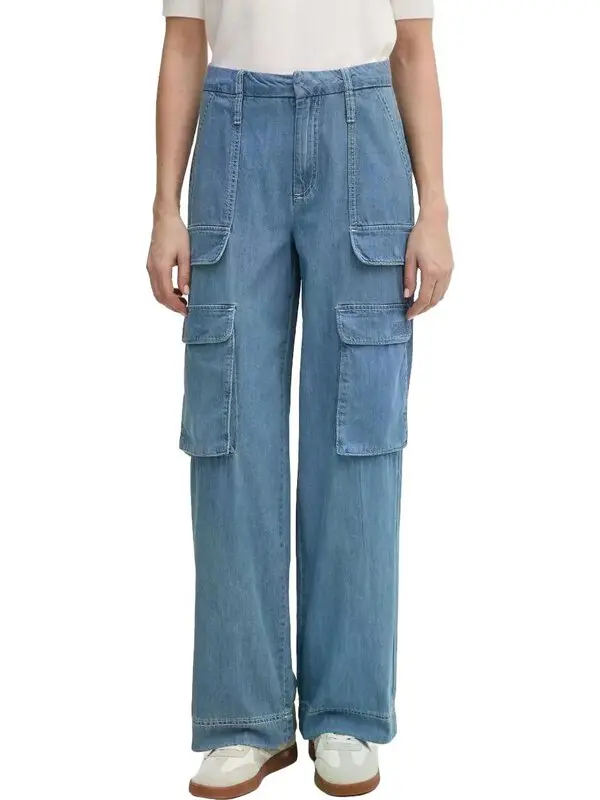 Dkny Straight Leg Cargo Jeans - Blue
