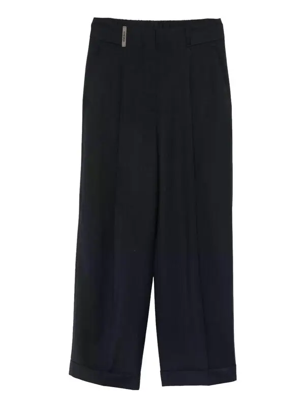 Peserico Pleated Cuffed Trousers - Blue