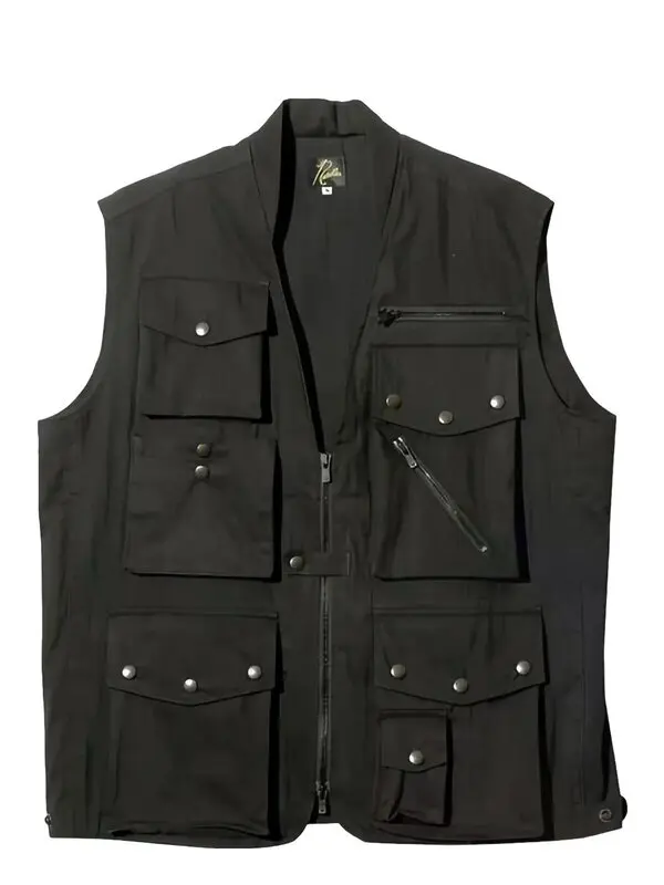 Needles Multi-pocket Zip-up Vest - Black