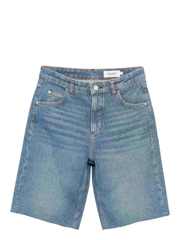 Marc O'polo Frayed Hem Denim Shorts - Blue