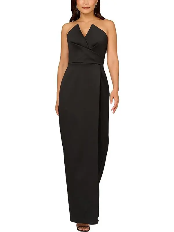 Aidan Mattox Strapless Column Dress - Black