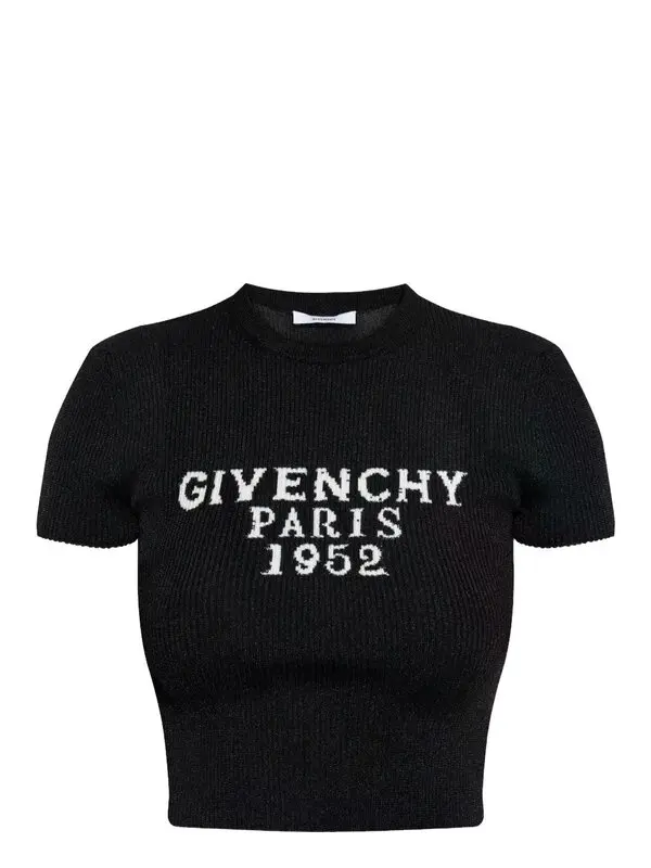 Givenchy Ribbed Cropped T-shirt - Black
