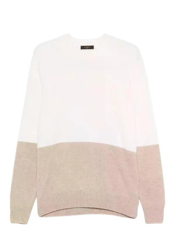 ZANONE Colour-block Virgin Wool Sweater - White