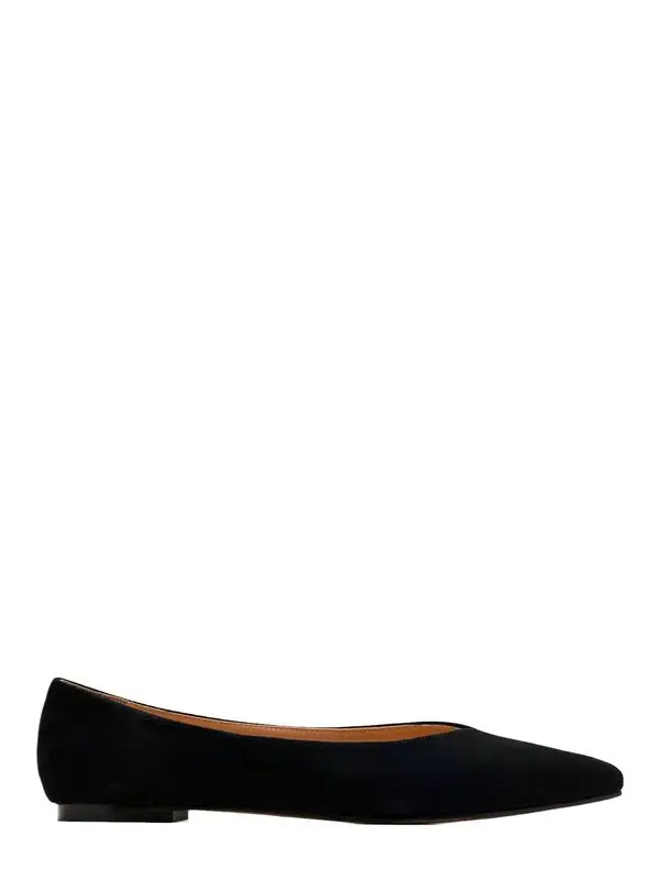HOUSE OF BALLERINAS Pointed-toe Suede Ballet Flats - Black