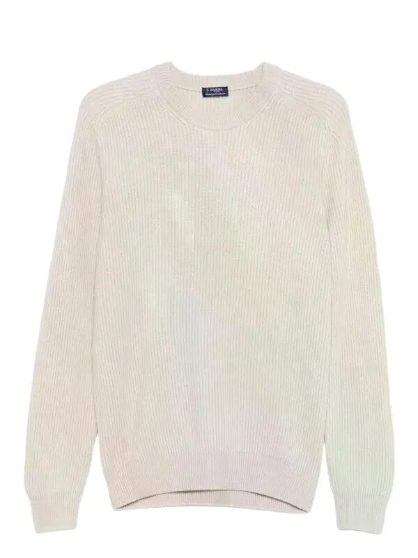 BARBA NAPOLI Ribbed Crew-neck Sweater - Neutrals