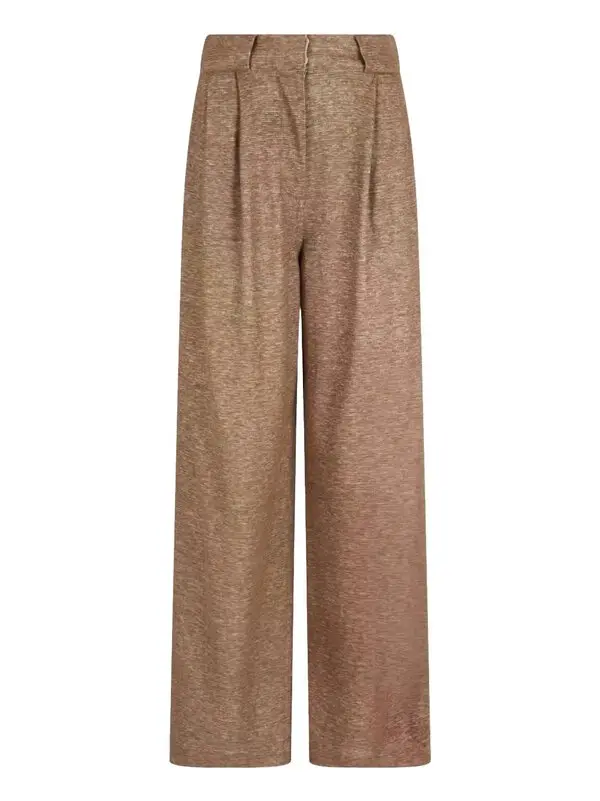 Giorgio Armani Wide-leg Pleated Trousers - Brown