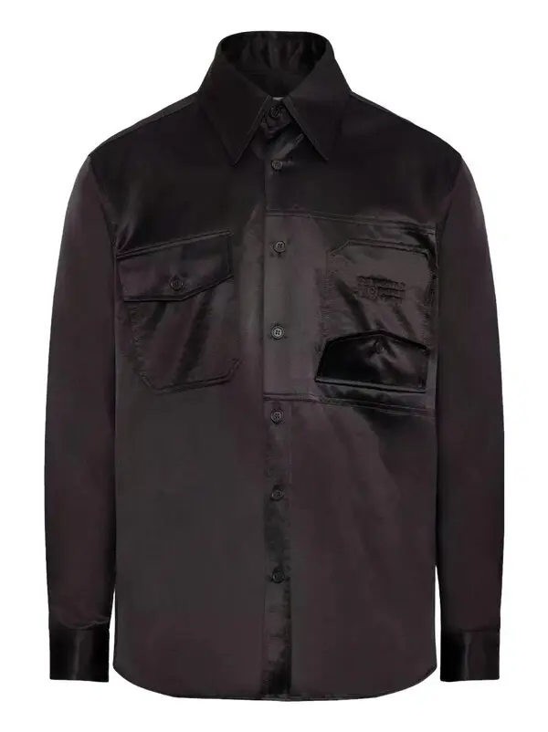 MAISON MARGIELA Satin Button-up Shirt - Black