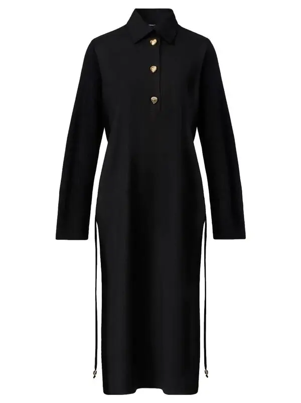 Fabiana Filippi Long-sleeve Midi Shirt Dress - Black